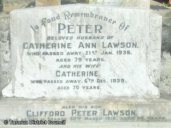 Cemetery Record Details | Tararua District Council