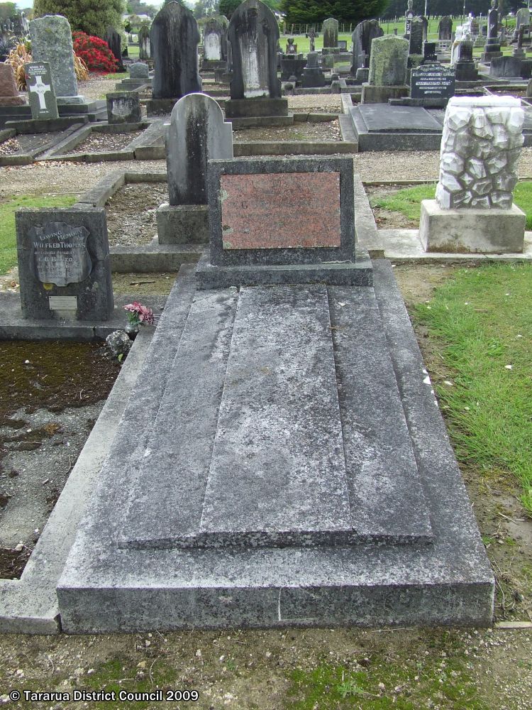 Cemetery Record Details | Tararua District Council
