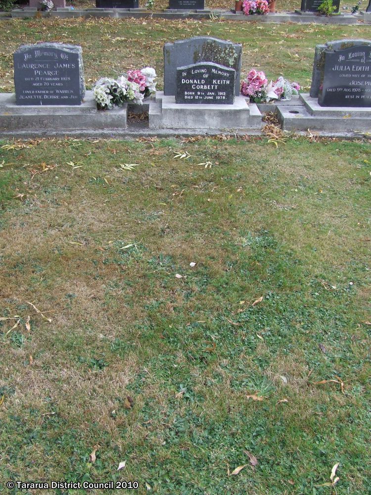 Cemetery Record Details | Tararua District Council