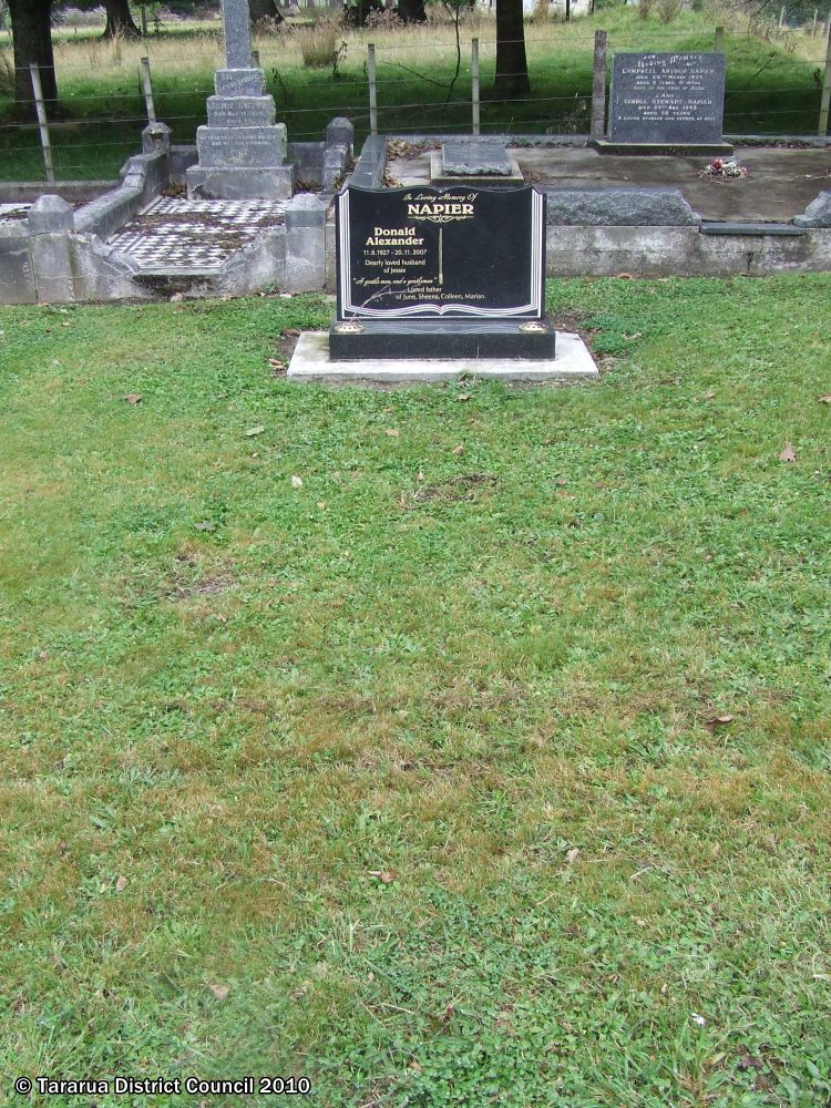 Cemetery Record Details | Tararua District Council