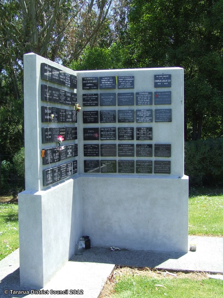 Cemetery Record Details | Tararua District Council