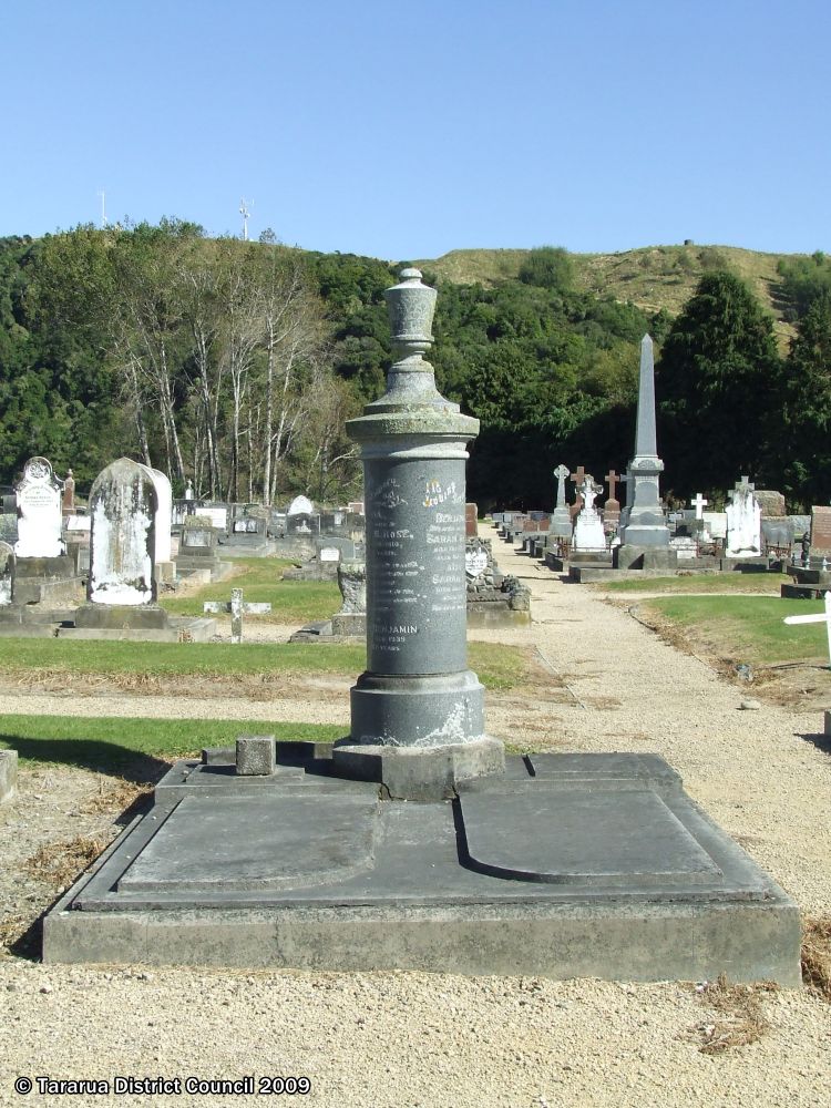Cemetery Record Details | Tararua District Council