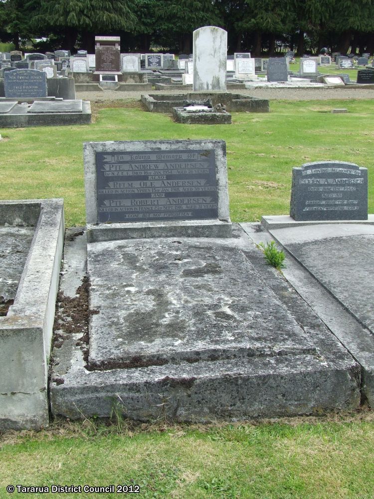 Cemetery Record Details | Tararua District Council