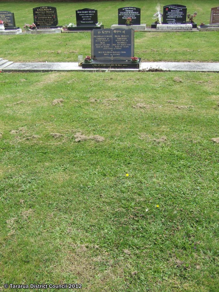 Cemetery Record Details | Tararua District Council