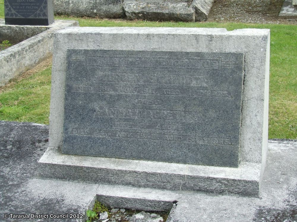 Cemetery Record Details | Tararua District Council