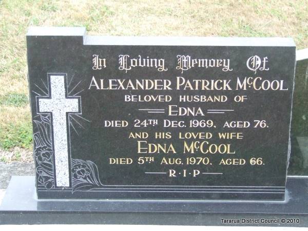 Cemetery Record Details | Tararua District Council