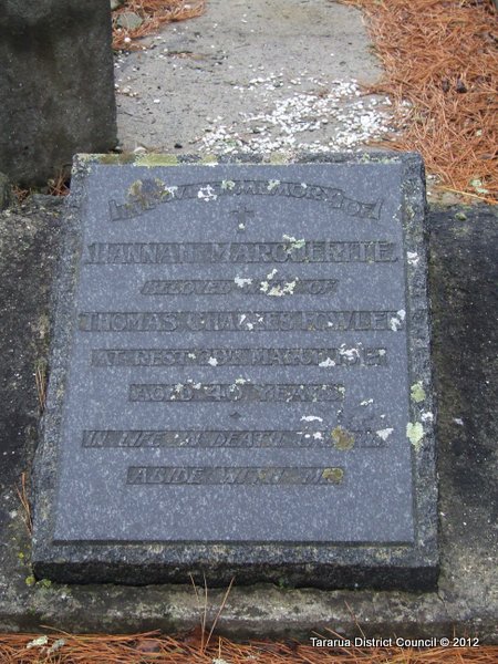 Cemetery Record Details | Tararua District Council