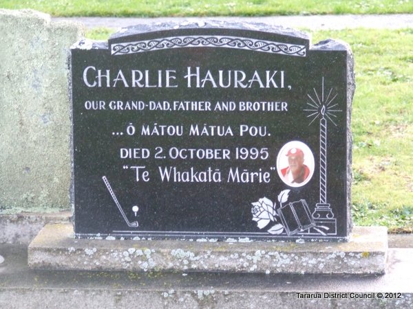 Cemetery Record Details | Tararua District Council